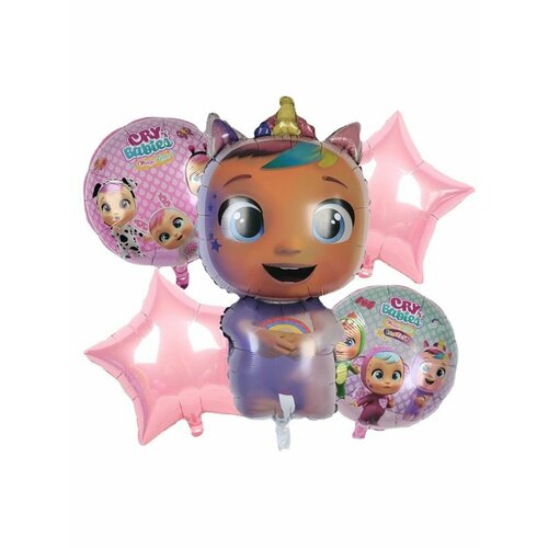 Воздушные шары Куклы Cry Babies набор Мечтательный единорог