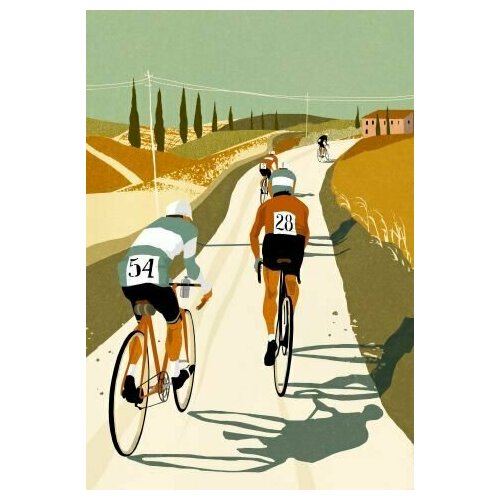 Плакат, постер на бумаге Cycling-Велоспорт. Размер 21 х 30 см