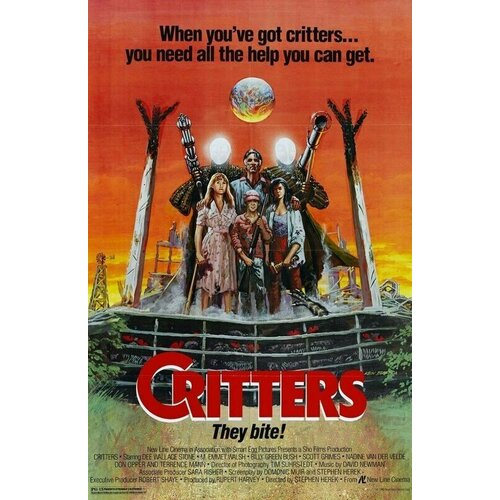 Плакат, постер на бумаге Зубастики (Critters), Стивен Херек. Размер 60 х 84 см