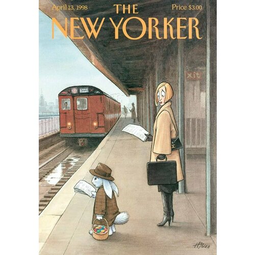 Плакат, постер на холсте The New Yorker (April 13, 1998). Размер 21 х 30 см