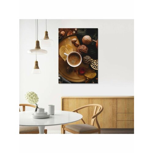 Картина на холсте с подрамником Кофе красивая композиция 20х30