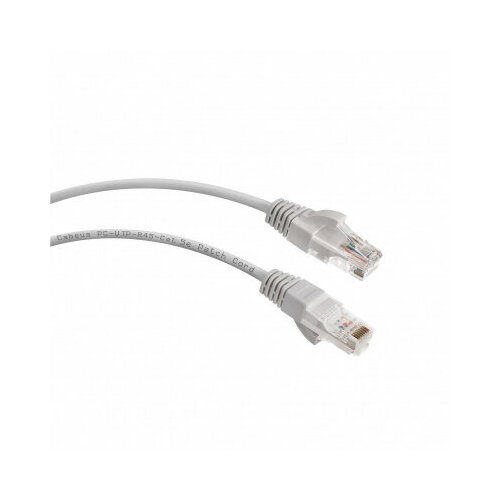 Патч-корд UTP, категория 5e, 1 м, LSZH, неэкранированный, серый Cabeus PC-UTP-RJ45-Cat.5e-1m-LSZH