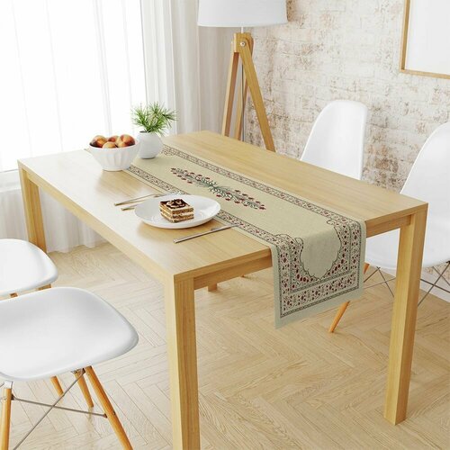 Дорожка для стола от бренда AdaWall: размер 45*140 см, ткань 100% полиэстер, текстура Лен, производство Турция