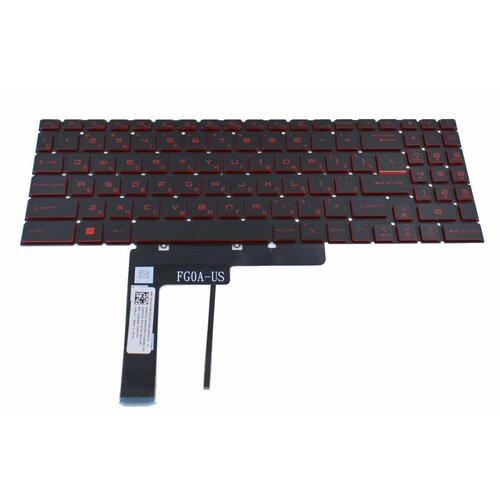 Клавиатура для MSI GF76 Katana 12UE ноутбука с красной подсветкой