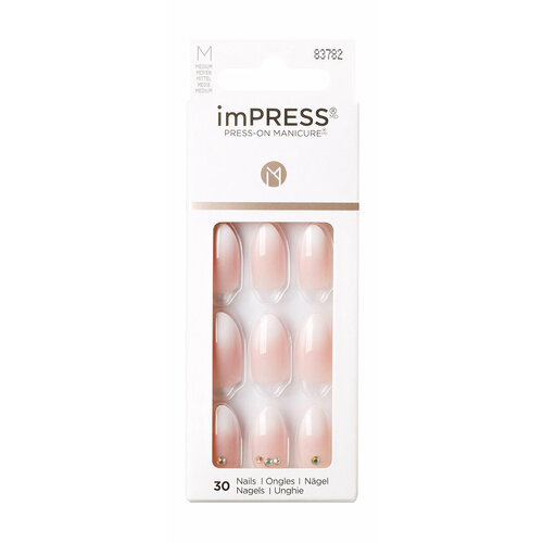 Твердый лак для ногтей средней длины Kiss Impress Color Press-On Manicure False Nails