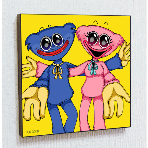 Картина постер Хагги Вагги и Киси Миси в стиле ПОП-АРТ в рамке с креплением / Top Poster