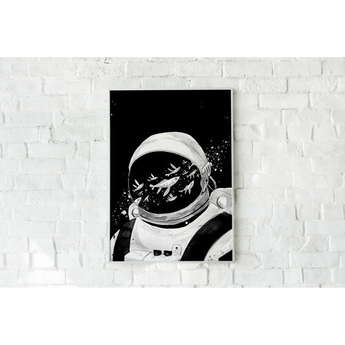Плакат без рамы Космос/Космонавт/Арт/ Плакат на стену 30х42 см / Постер формата А3
