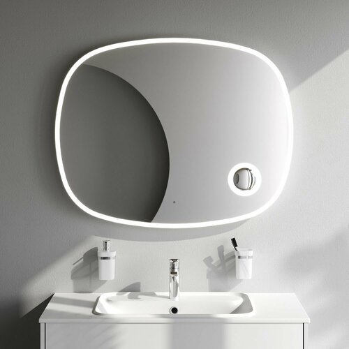 Зеркало для ванной AM.PM Func M8FMOX1003SA, 100см, LED-подсветка по периметру, ИК-сенсор, диммирование, косметическое зеркало с подсветкой, еврокромка
