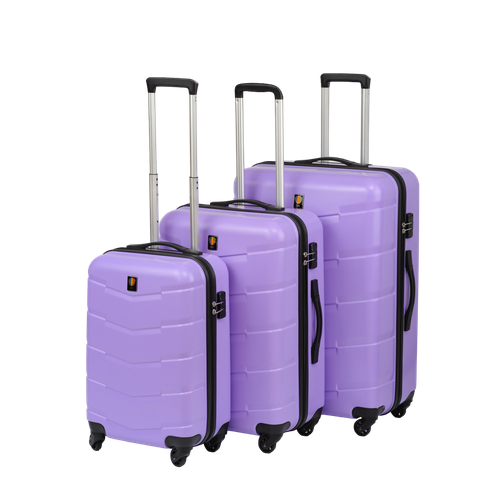 Комплект чемоданов Sun Voyage, 3 шт., размер S/M/L, фиолетовый