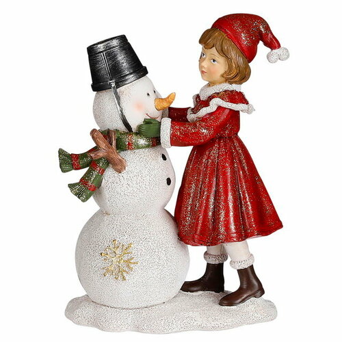 Edelman Новогодняя фигурка Девочка Дэбби со снеговиком 20 см 1112863