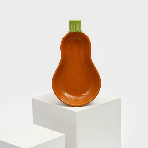 Тарелка керамическая "Тыква", глубокая, темно-оранжевая, 25,5 см, 1 сорт, Иран