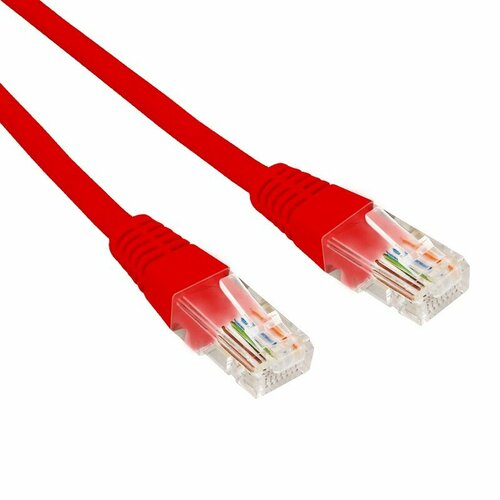 Патч-корд U/UTP, CAT 5e, RJ45-RJ45, 26AWG, LSZH, красный, 3м REXANT, цена за 1 шт