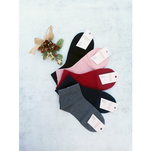 Носки Syltan, 5 пар, размер 37-41, серый, синий, розовый, черный, бордовый