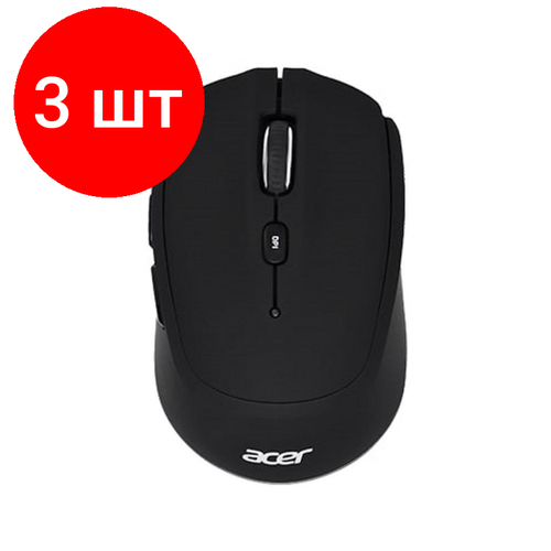 Комплект 3 штук, Мышь компьютерная Acer OMR050, черный
