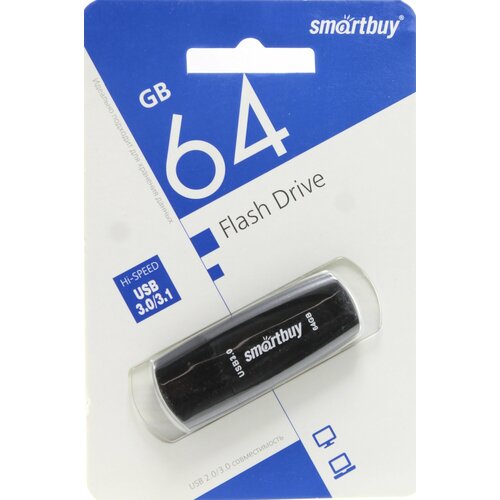 Флешка 64 ГБ USB 3.0/3.1 Smartbuy Scout Black