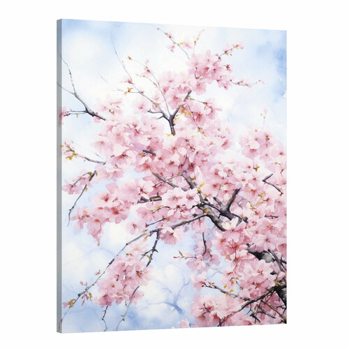 Интерьерная картина 50х70 "Яблоня в цвету"