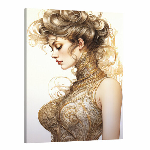 Интерьерная картина 50х70 "Женщина в золотом платье"