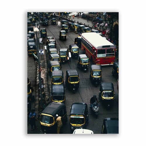 Постер, плакат на бумаге / Улицы Индии / Размер 40 x 53 см