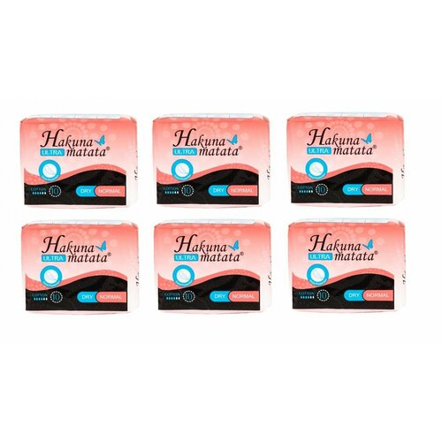 Hakuna Matata Прокладки гигиенические ультратонкие Ultra Dry Normal, 10 штук в упаковке, 6 упаковок