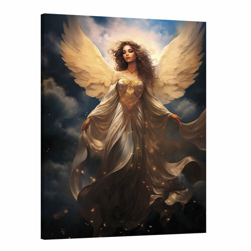 Интерьерная картина 50х70 "Принцесса с золотыми крыльями"