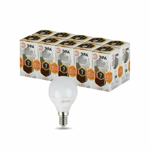 Лампа светодиодная P45-7W-827-E14 эквивалент 55W 2700К 560Л E14 шар (комплект 10 шт.)