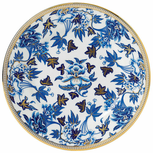 Тарелка салатная из костяного фарфора, 20 см, декор, серия Hibiscus, Wedgwood, WGW-40003897
