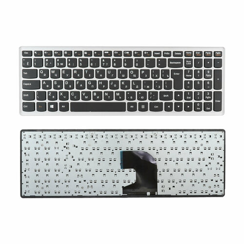 Клавиатура для ноутбука Lenovo PK130SY1D10 черная с серой рамкой