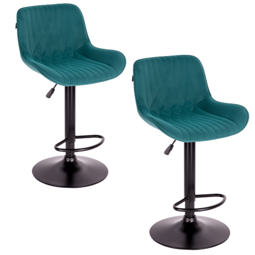 Комплект барных стульев Everprof Grace Black Ткань Темно-зеленый 2 шт