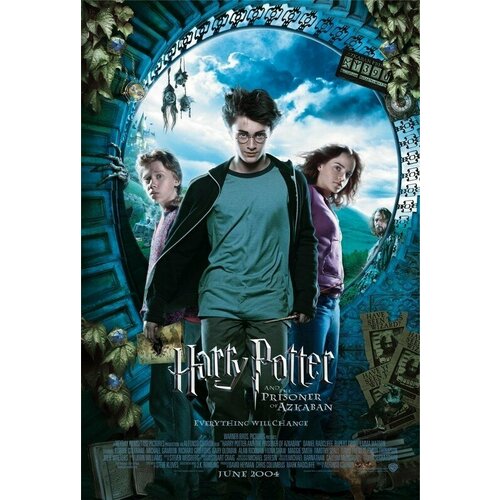 Плакат, постер на бумаге Гарри Поттер и узник Азкабана (Harry Potter and the Prisoner of Azkaban), Альфонсо Куарон. Размер 21 х 30 см