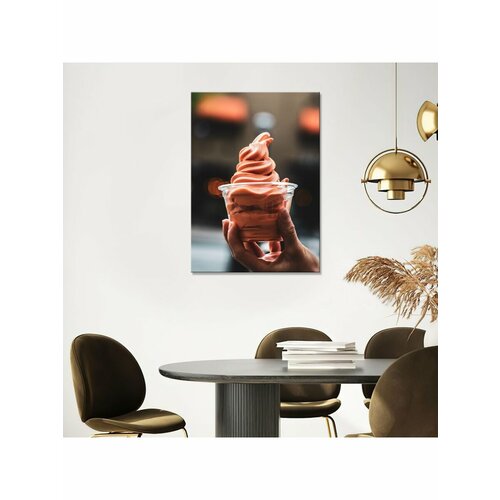 Картина на холсте с подрамником оранжевое мороженое 40х60