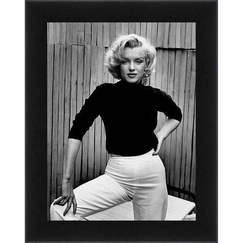 Плакат, постер на холсте Мерилин Монро в белых брюках (Marilyn Monroe). Размер 42 на 60 см