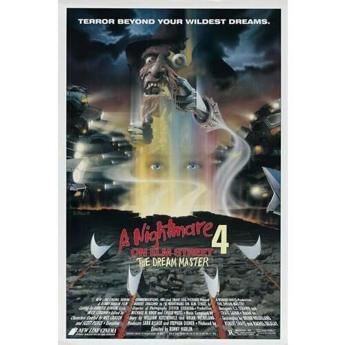 Плакат, постер на бумаге Кошмар на улице Вязов 4: Повелитель сна (A Nightmare on Elm Street 4 The Dream Master), Ренни Харлин. Размер 60 х 84 см