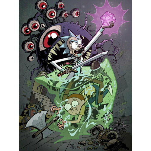 Плакат, постер на холсте Rick And Morty/Рик и Морти/комиксы/мультфильмы. Размер 21 х 30 см