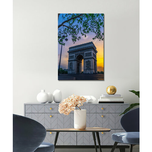 Картина/Картина на холсте для интерьера/Картина на стену/Картина для кухни/ - Триумфальная арка (Париж) 60х80