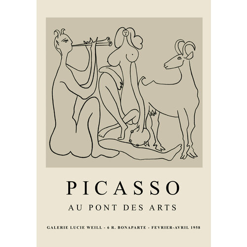 Плакат, постер на бумаге Пабло Пикассо-выставочный. Размер 21 х 30 см