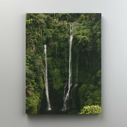 Интерьерная картина на холсте "Водопады в джунглях", размер 45x60 см