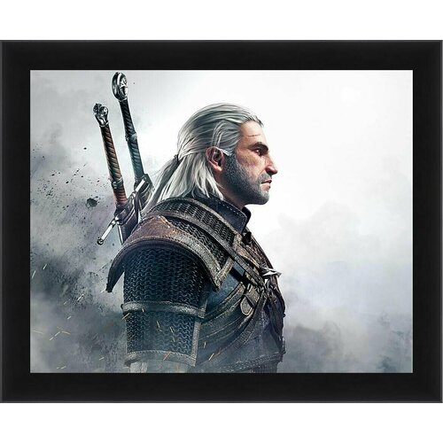 Плакат, постер на бумаге The Witcher 3 (Ведьмак), Геральт перед боем. Размер 21 х 30 см