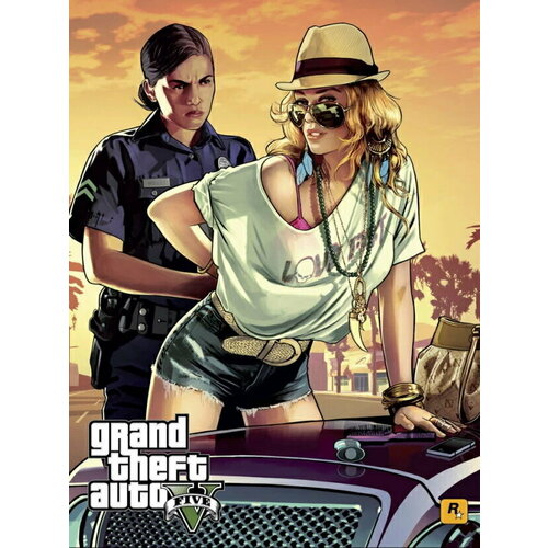 Плакат, постер на холсте Grand Theft Auto 5/игровые/игра/компьютерные герои персонажи. Размер 21 х 30 см