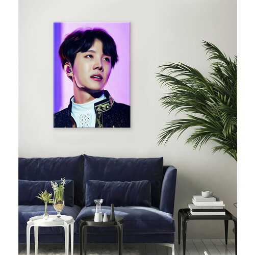 Картина/Картина на холсте/Картина на холсте для интерьера/Jung Hoseok beautiful portrait BTS - Чон Хосок красивый портрет БТС 20х30