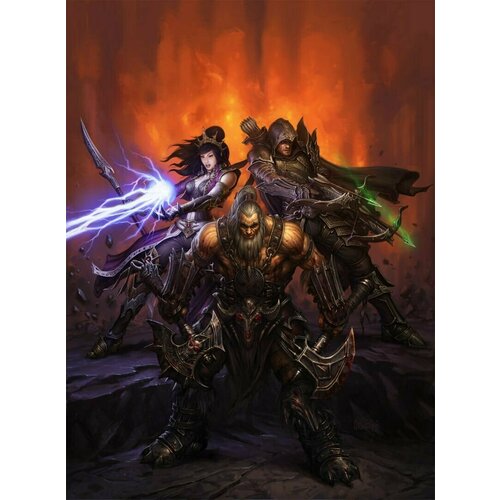 Плакат, постер на холсте Blizzard-Diablo, Близзард-Диабло. Размер 60 х 84 см