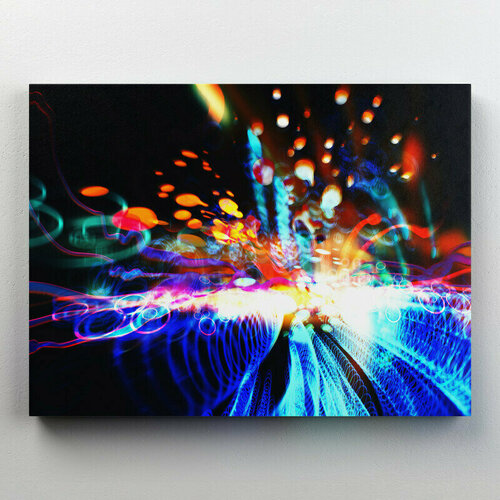 Интерьерная картина на холсте "Абстракция - разноцветные фракталы" размер 40x30 см