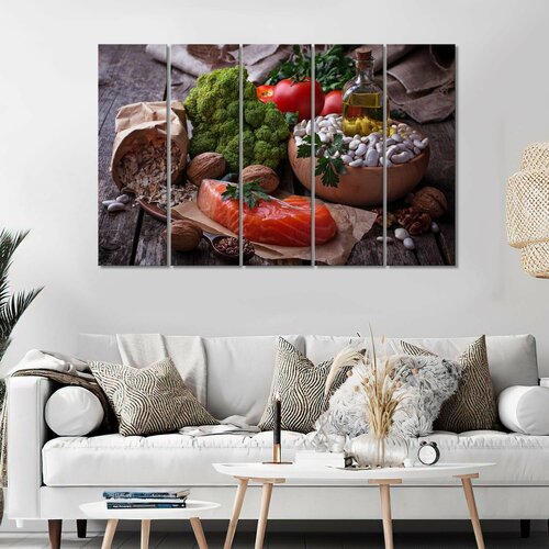 Модульная картина/Модульная картина на холсте/Модульная картина в подарок/полезная еда-healthy food150х100