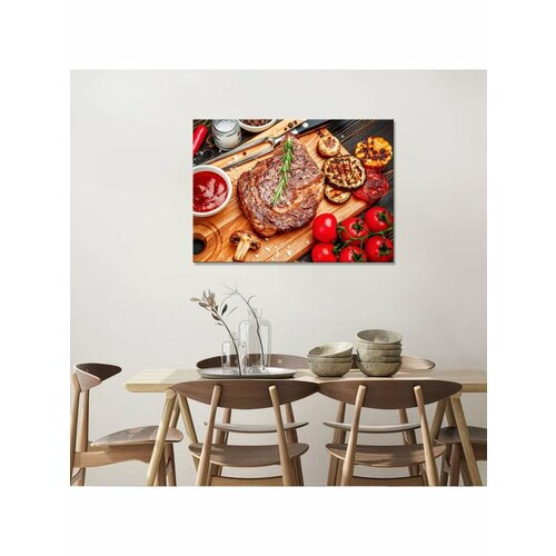 Картина на холсте с подрамником мясо с овощами 50х70