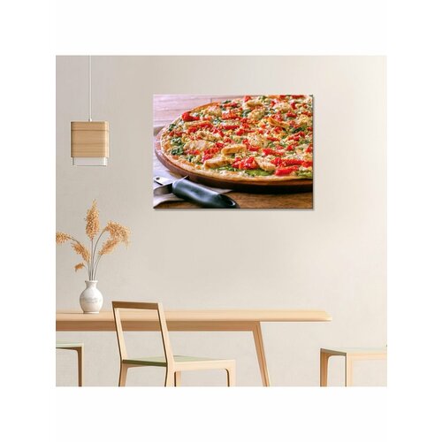 Картина на холсте с подрамником Пицца с курицей 30х40