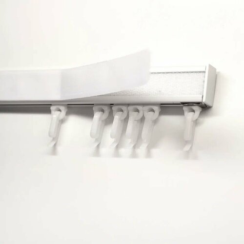 Карниз однорядный алюминиевый с липучкой басон (стеновое и потолочное крепления) 150 см