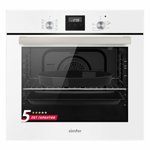 Электрический духовой шкаф Simfer B6EW59070 (9 режимов работы, 3D-конвекция, гриль, таймер, белый)