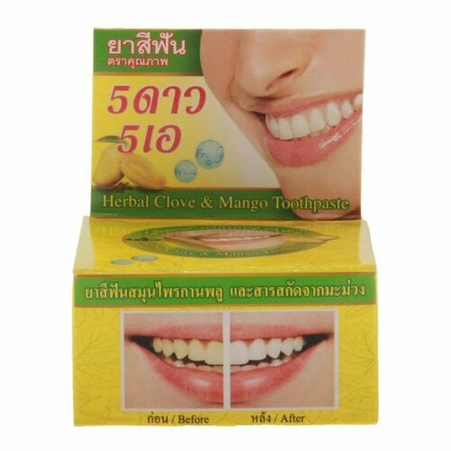 Зубная паста Herbal Clove & Mango Toothpaste с экстрактом манго, 25 г (комплект из 6 шт)