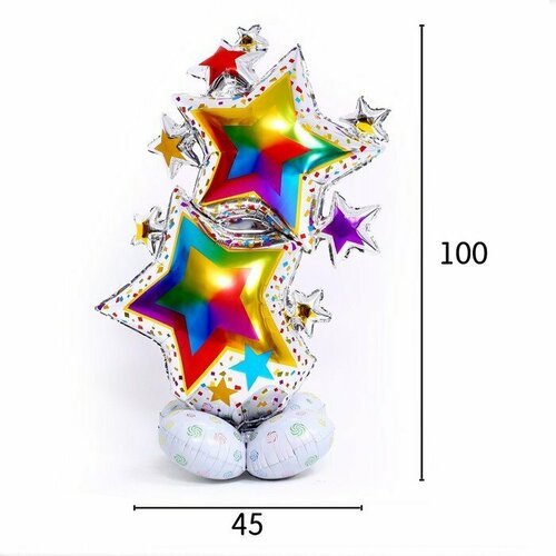 Шар фольгированный 40" «Букет звёзд» (комплект из 3 шт)