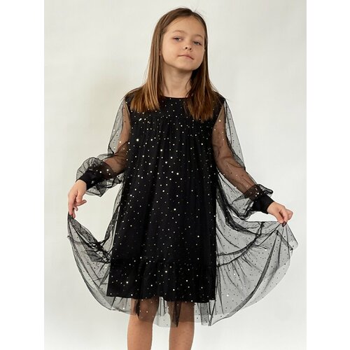Платье Бушон, размер 134-140, черный