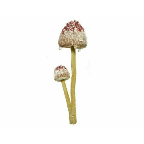 Интерьерное украшение грибные чудеса с пудровой шляпкой, полиэстер, велюр, подвеска, 23 см, Kaemingk 611085-3